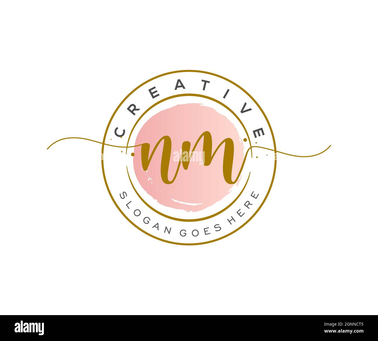 NM Feminine logo beauty monogram and elegant logo design, handwriting ...