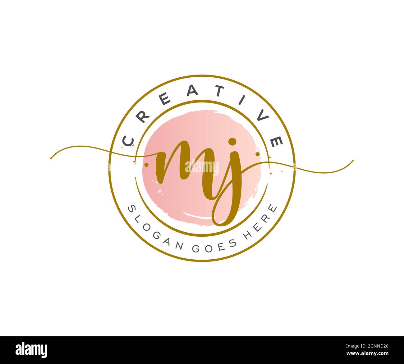 MJ Feminine logo beauty monogram and elegant logo design, handwriting ...