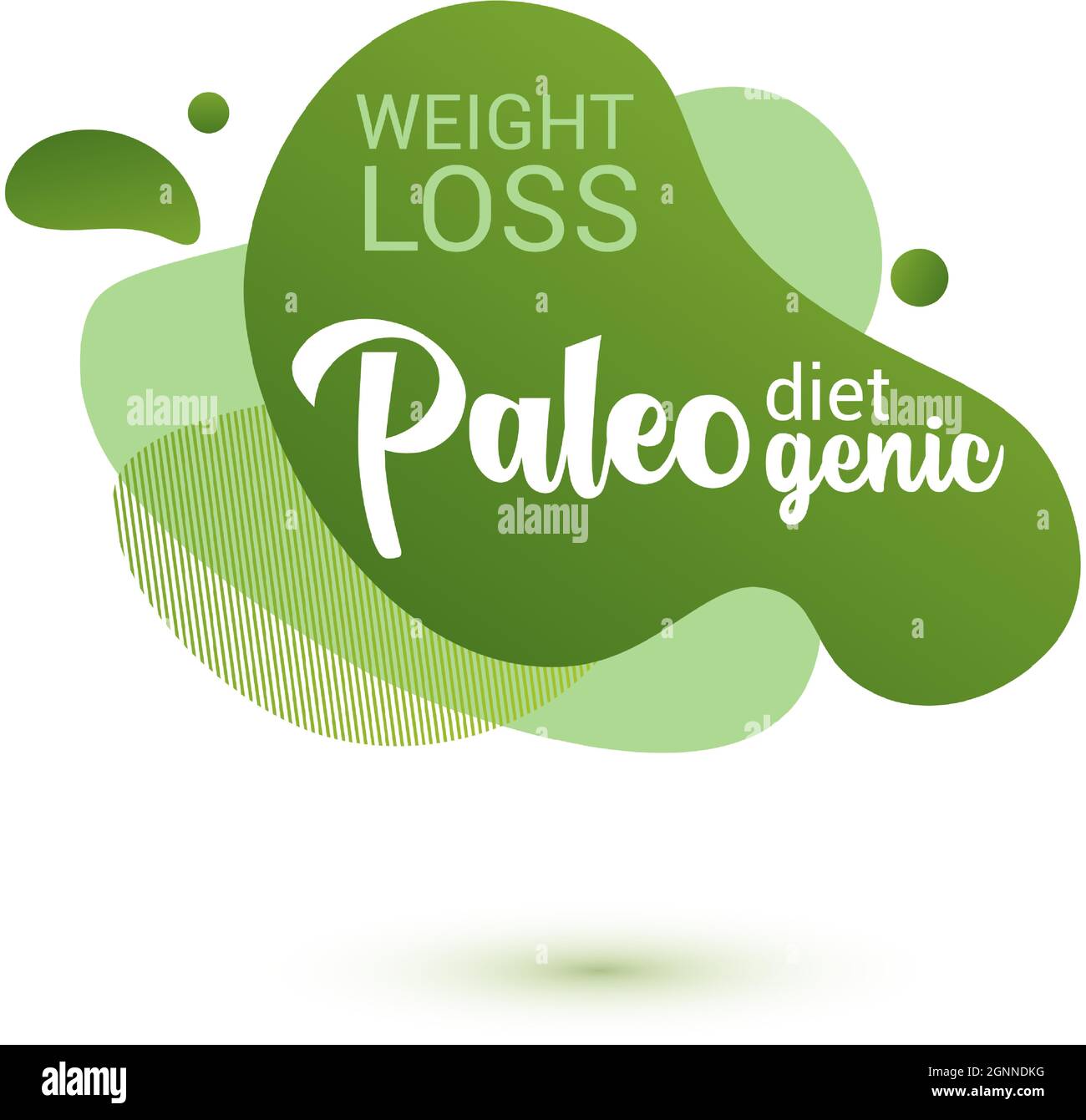 Paleo diet frendly badge. Green amoeba design of sticker for paleo diet ...