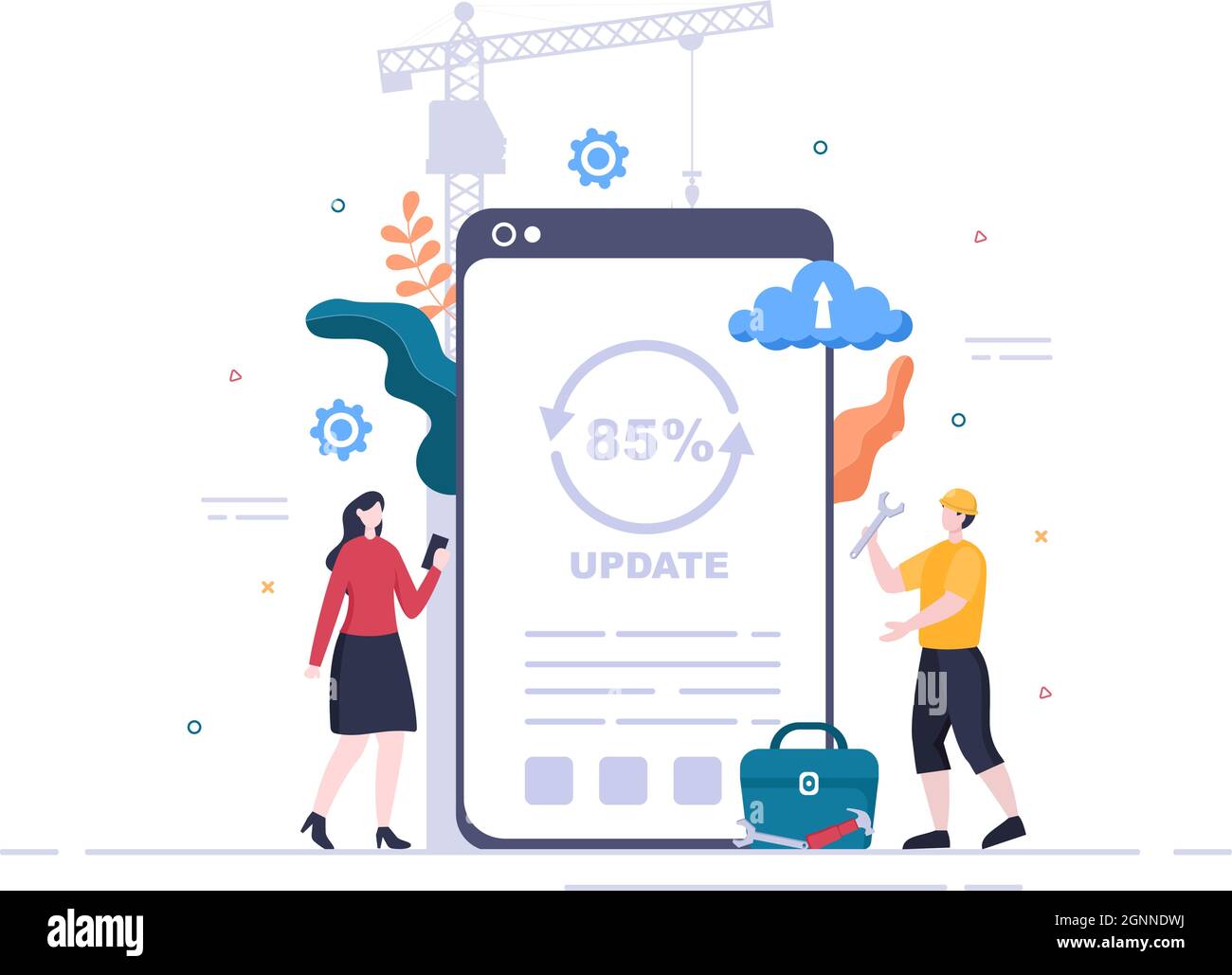 Software System Under Maintenance Vector Illustration. Error Website ...