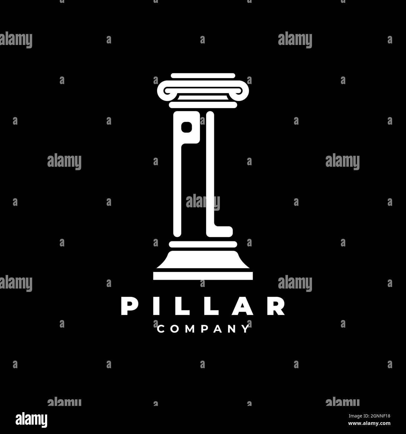 PL Monogram Logo Letter Pillars shape lawyer style vector, law firm ...