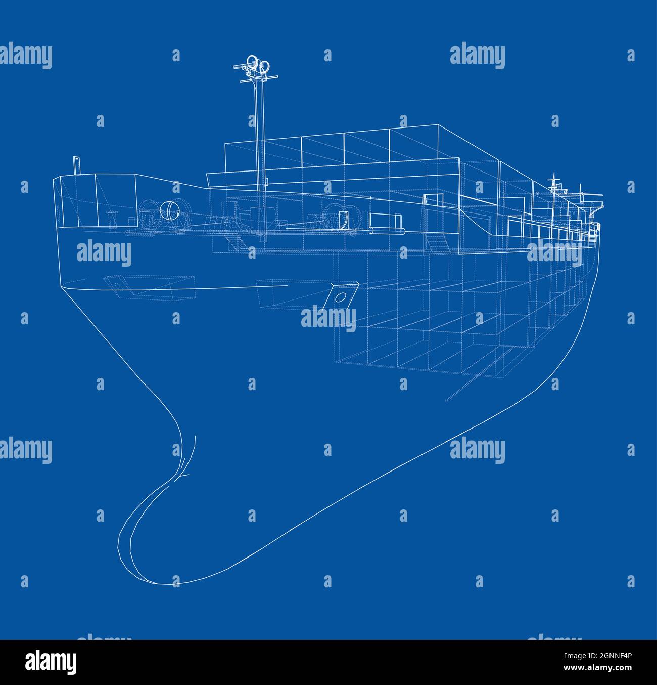 Cargo ship with containers. Vector Stock Vector Image & Art - Alamy