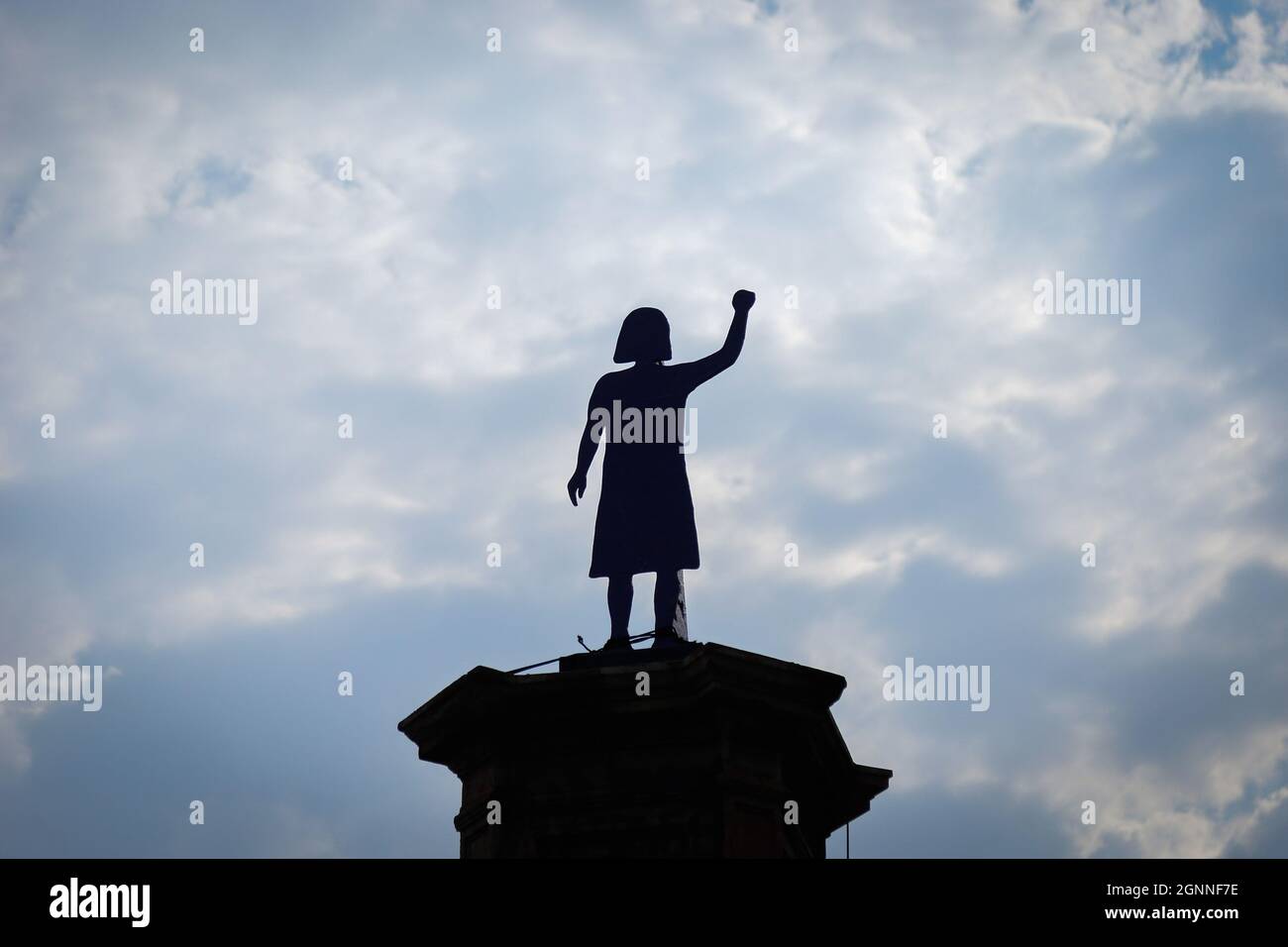 The Anti monument of Women Who Fight seen during the demonstration ...
