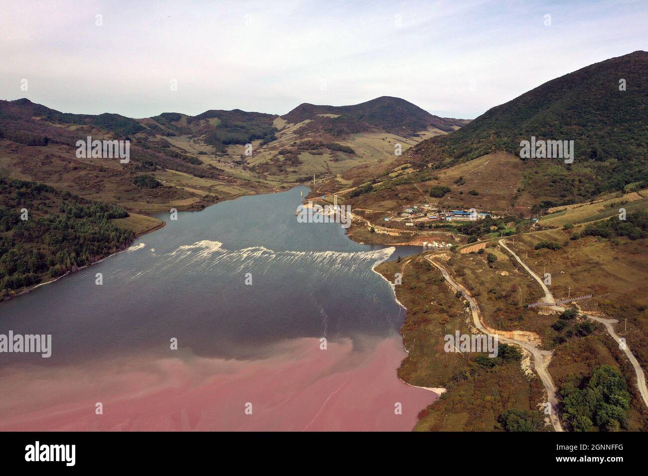 BENXI, CHINA - SEPTEMBER 23, 2021 - An aerial view shows the colorful ...