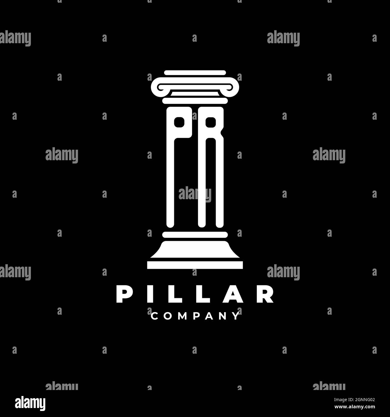 PR Monogram Logo Letter Pillars shape lawyer style vector, law firm ...