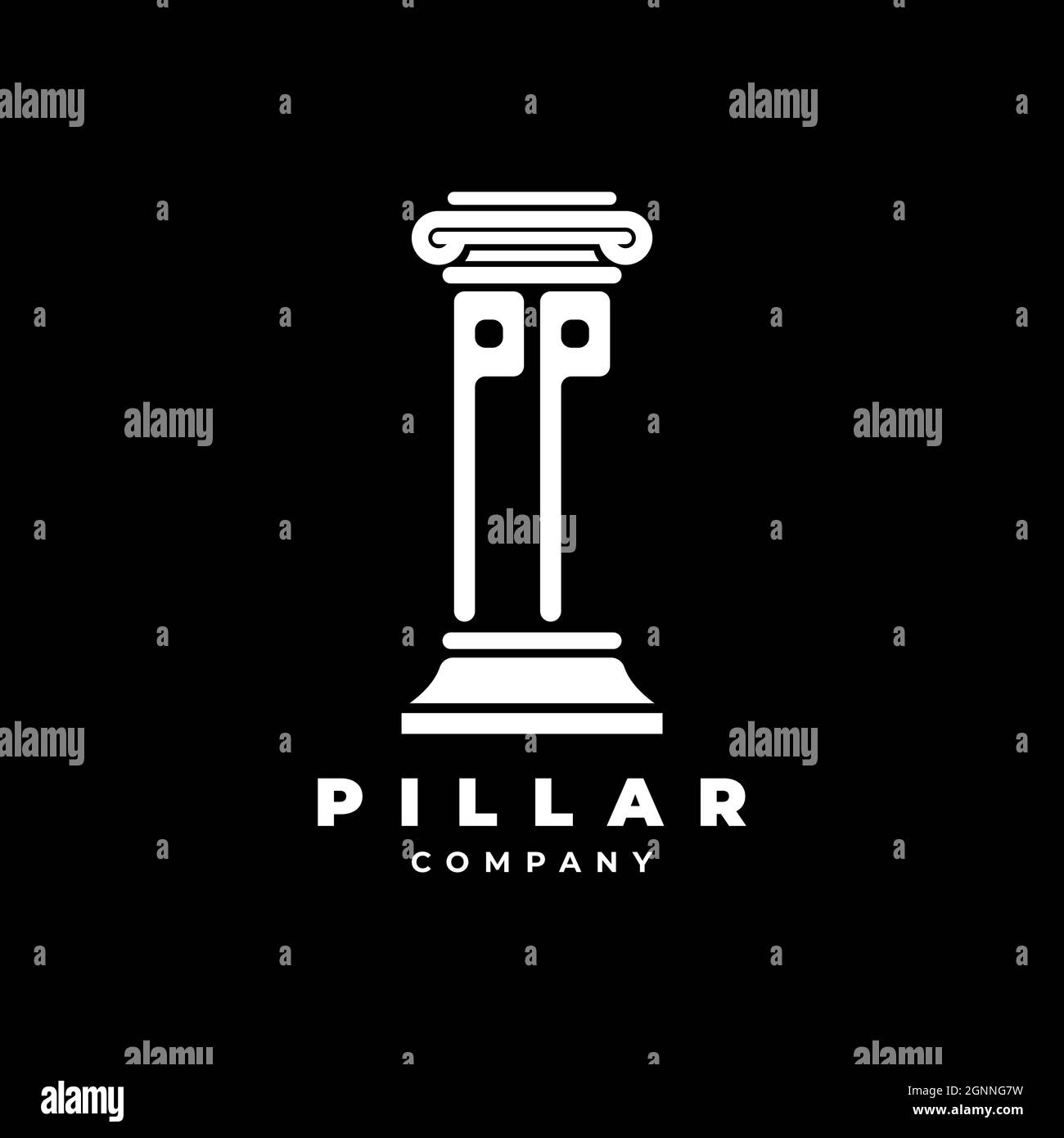Pp Monogram Logo Letter Pillars Shape Lawyer Style Vector Law Firm