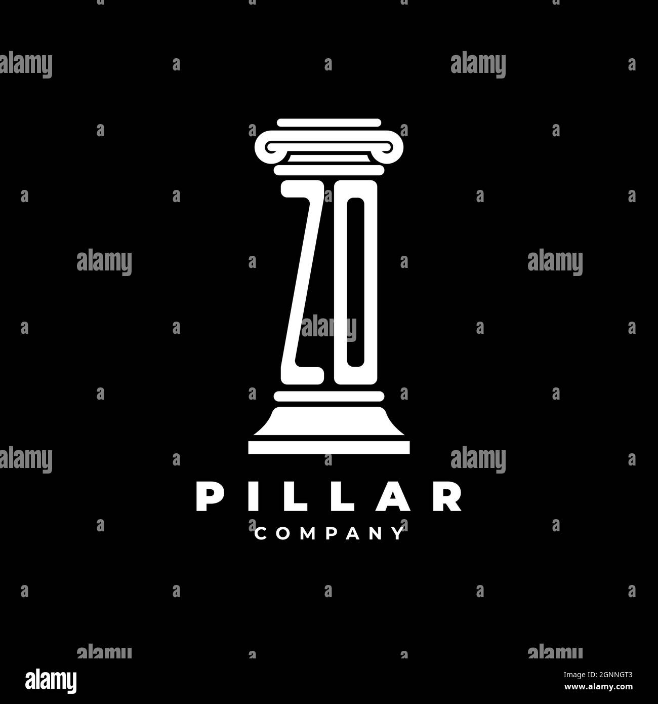 ZO Monogram Logo Letter Pillars shape lawyer style vector, law firm ...