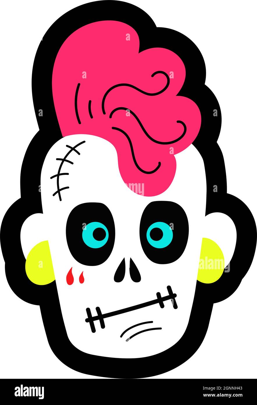 Illustration skull red eyes on hi-res stock photography and images - Alamy