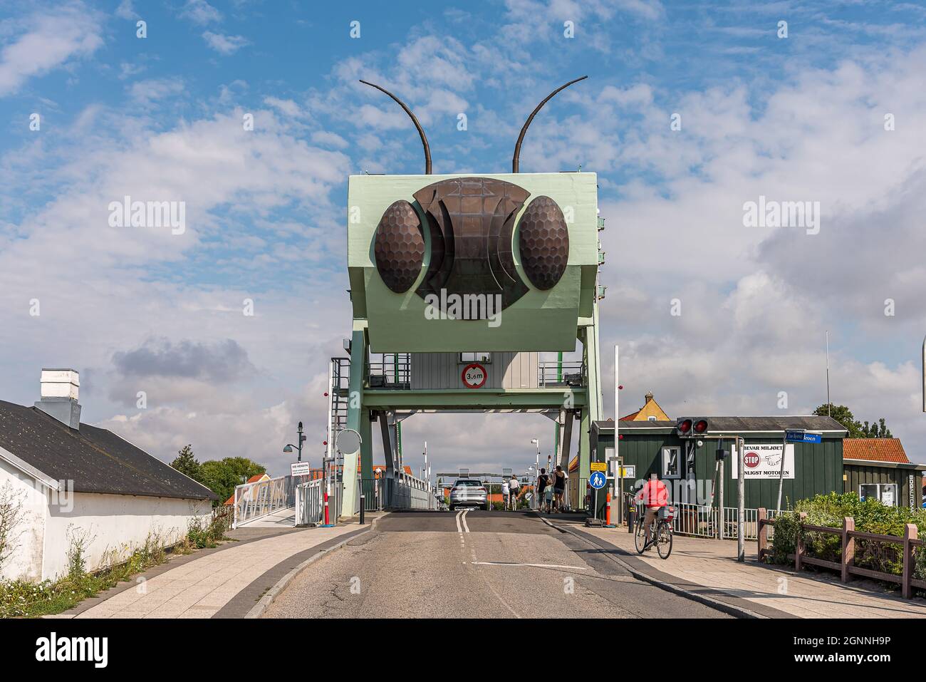 traffic over the Grasshopper Bridge connecting Enø and Karrebæksminde ...
