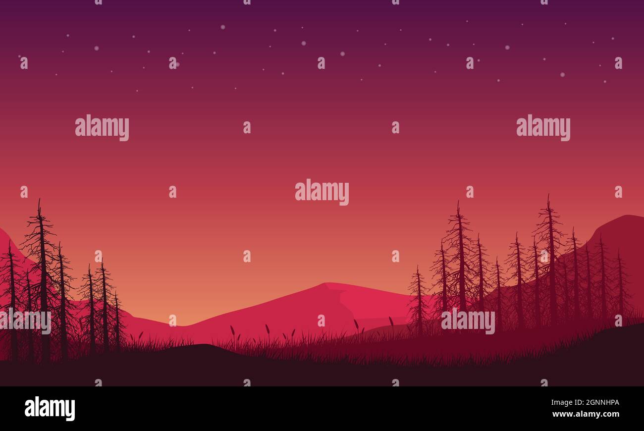 Wonderful twilight sky colors with incredible mountains views from the ...