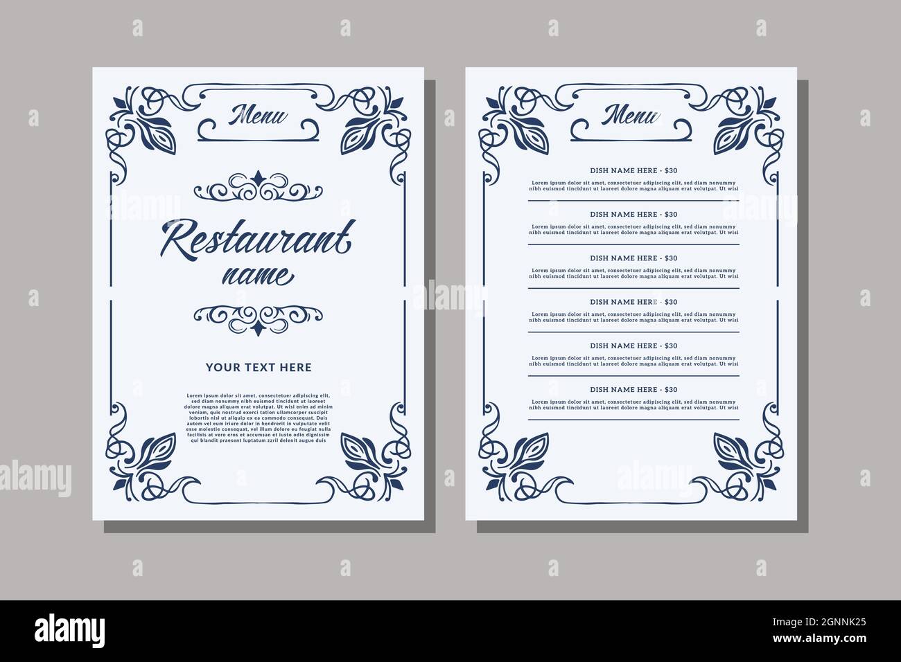 Victorian menu cover design hi-res stock photography and images - Alamy
