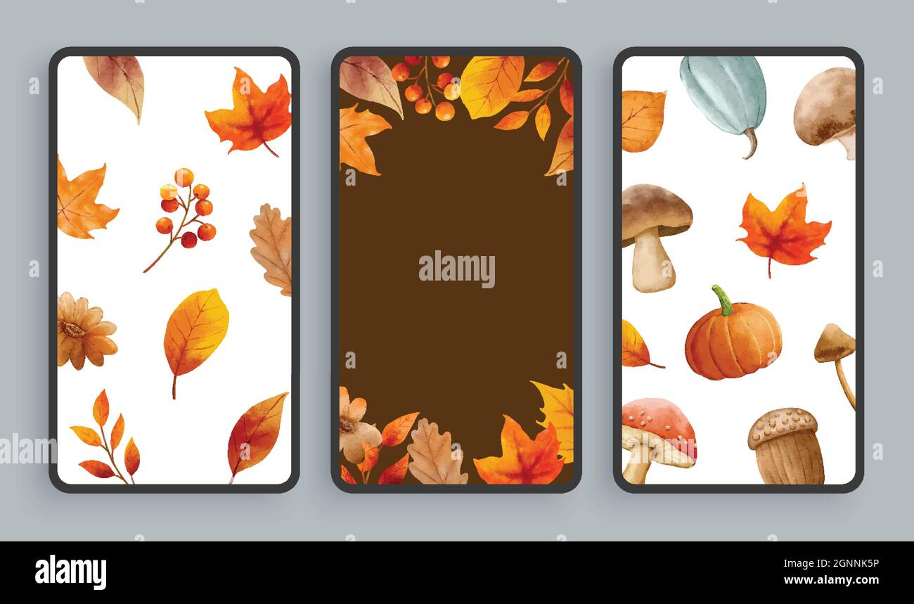 Autumn mobile screen background. Abstract smartphone background ...