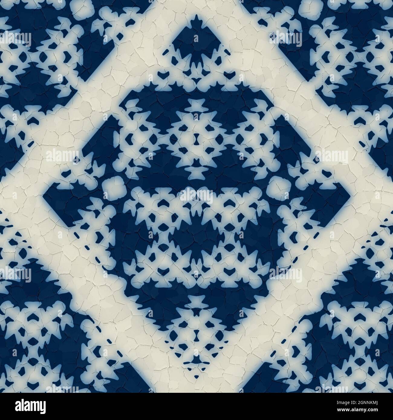 Seamless blue and white ceramic tile ornate damask pattern for surface ...