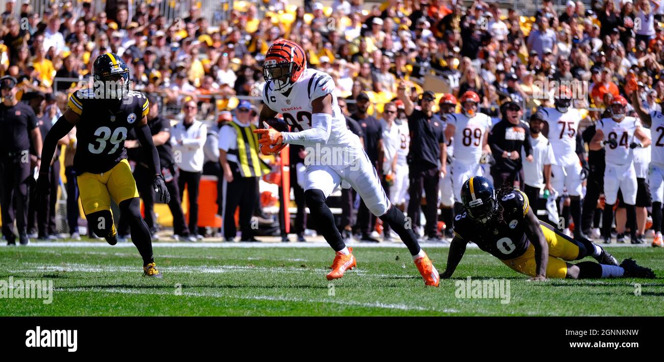 Pittsburgh, PA, USA. 26th Sep, 2021. Tyler Boyd #83 during the ...