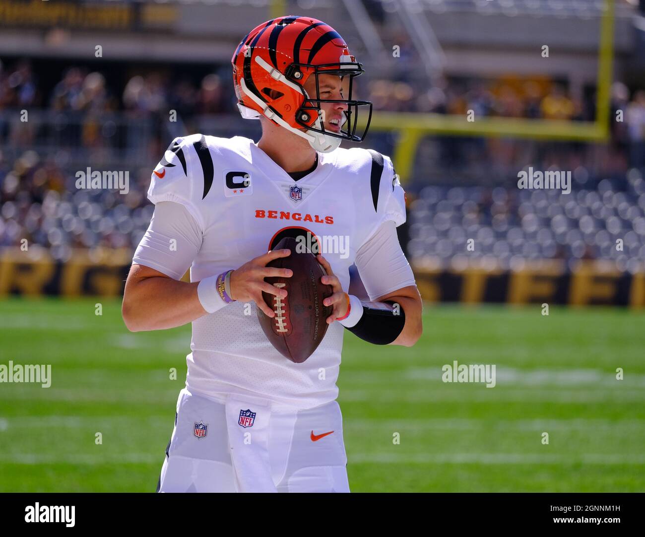 September 26th, 2021: Joe Burrow #9 during the Pittsburgh Steelers vs ...