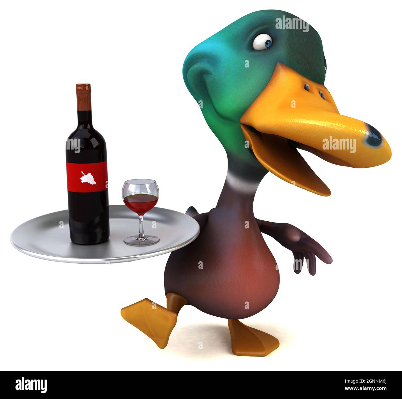 Fun duck - 3D Illustration Stock Photo - Alamy