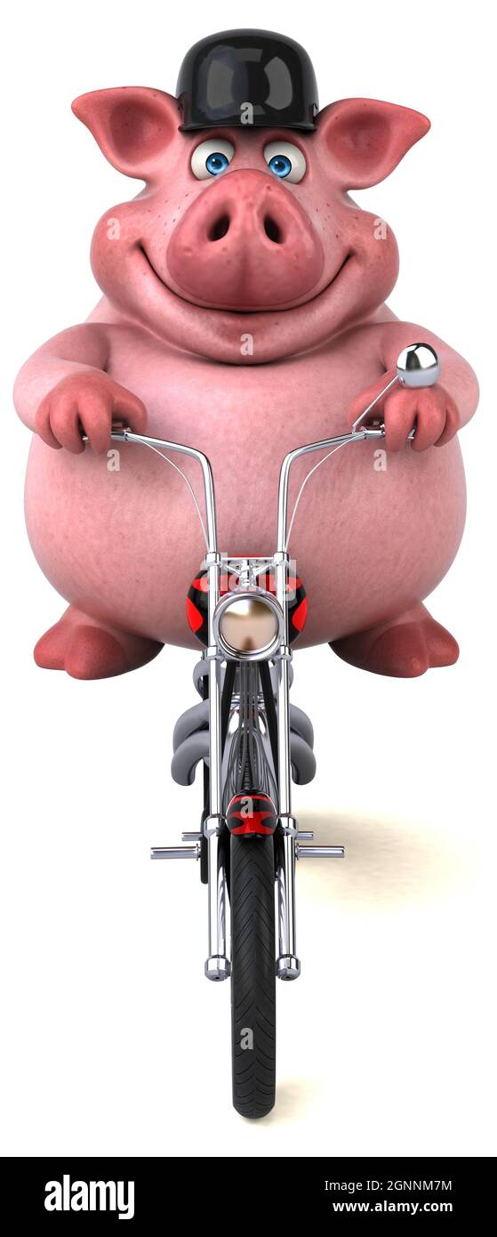 Fun pig - 3D Illustration Stock Photo - Alamy