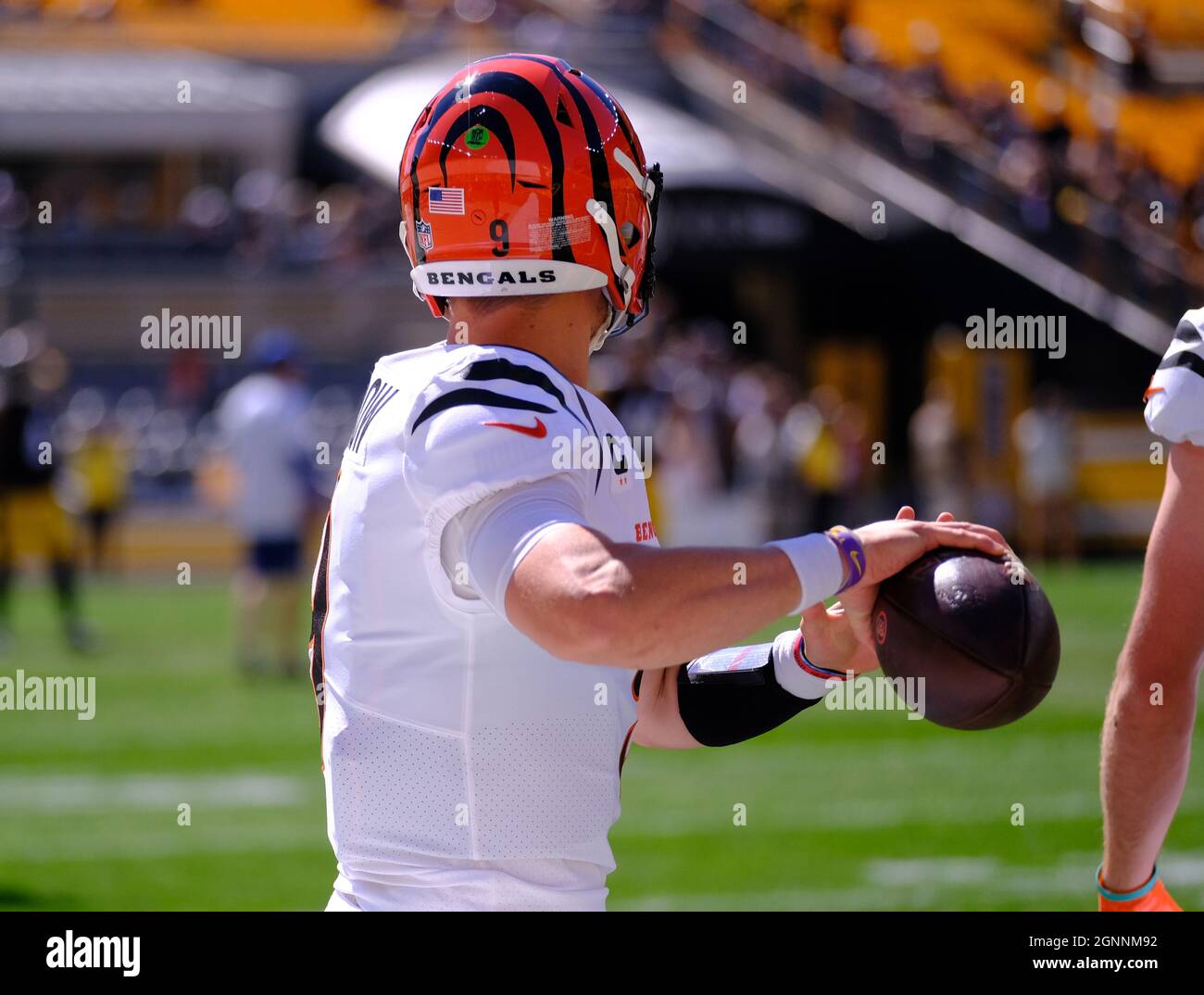 September 26th, 2021: Joe Burrow #9 during the Pittsburgh Steelers vs ...
