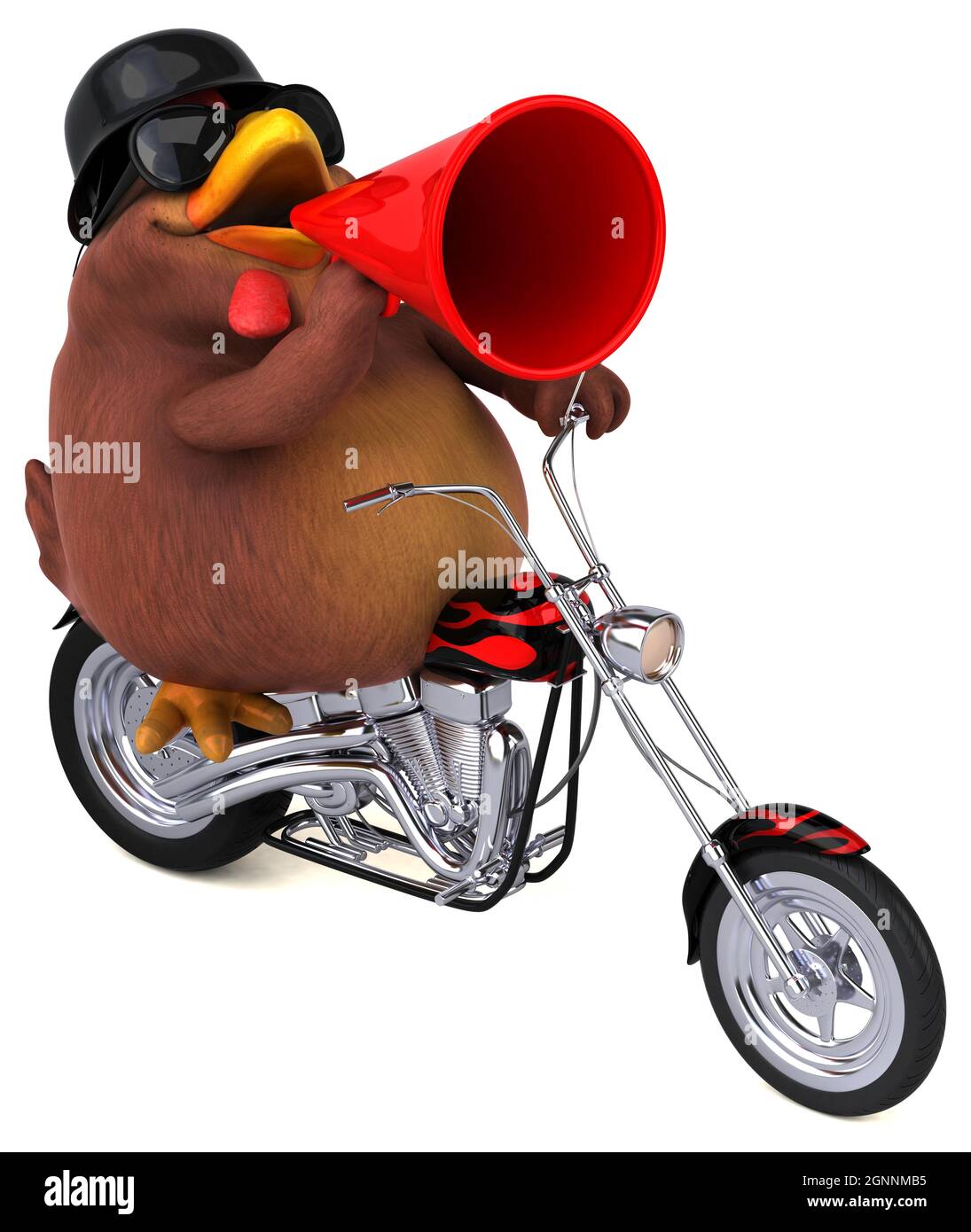 Fun chicken - 3D Illustration Stock Photo - Alamy