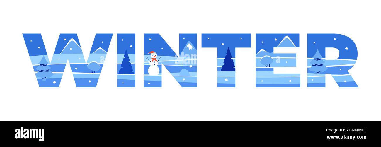 Winter Illustration in the double exposure technique Stock Vector Image ...