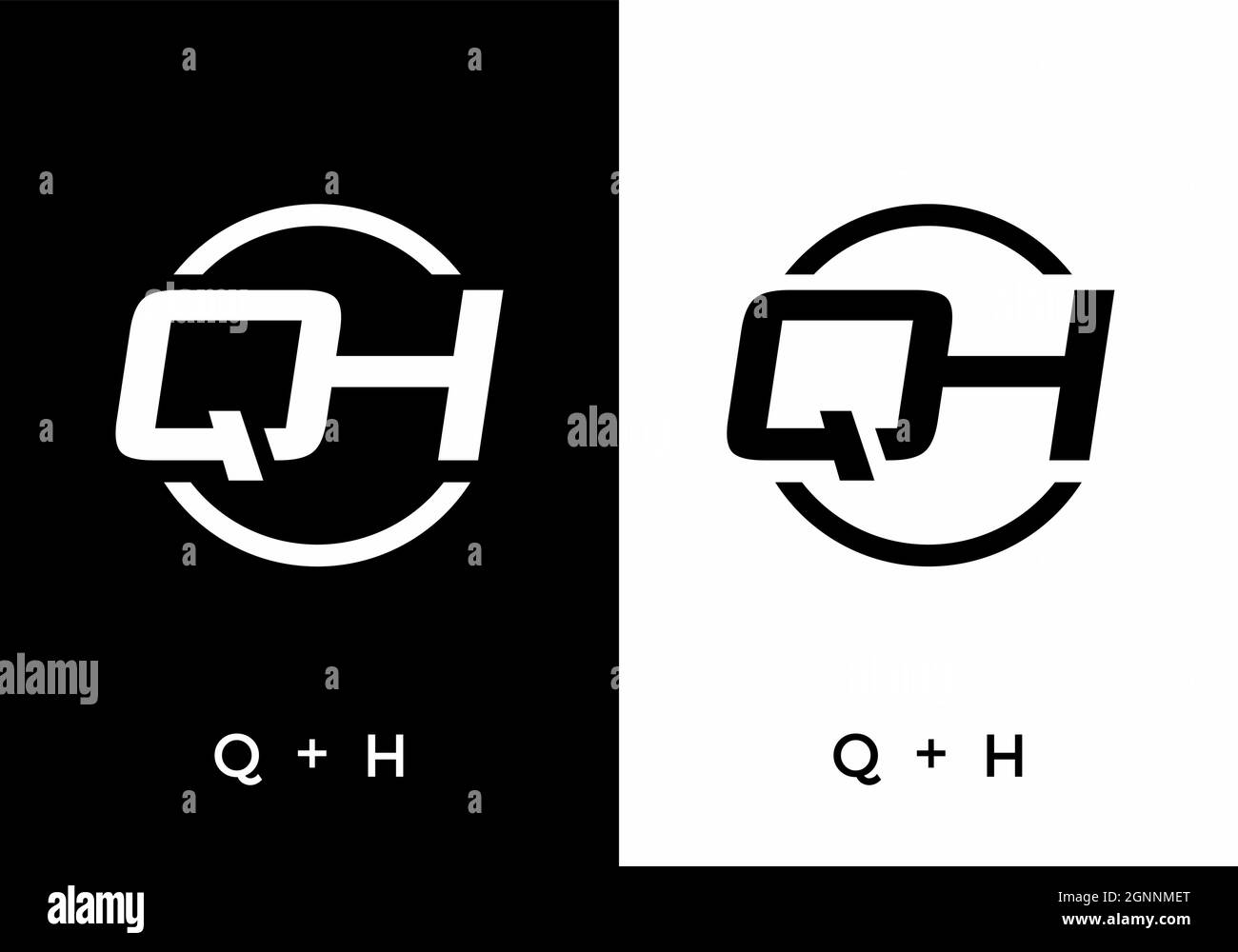 Letter qh vector vectors Black and White Stock Photos & Images - Alamy