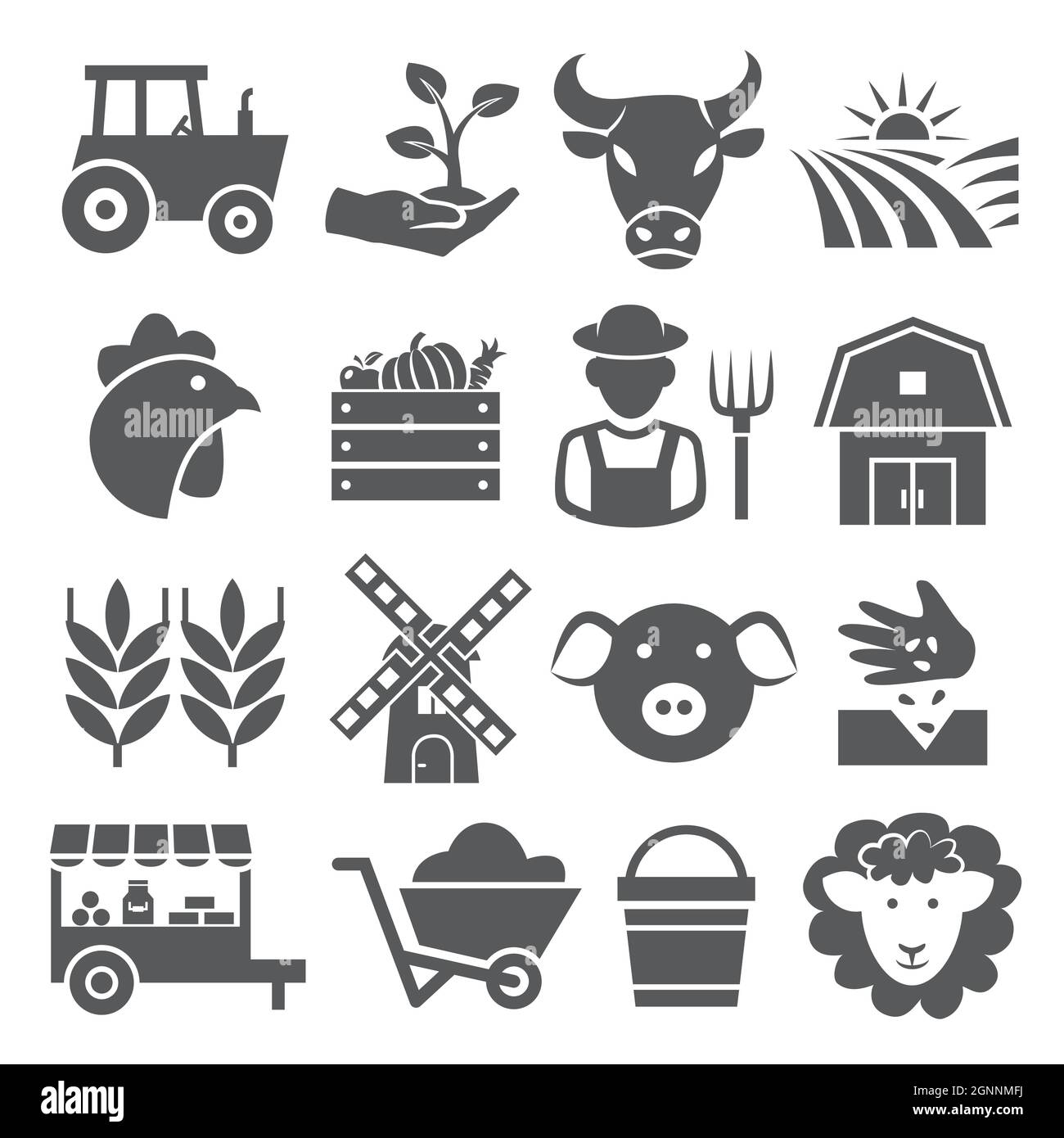 Farm icons set on white background Stock Vector Image & Art - Alamy