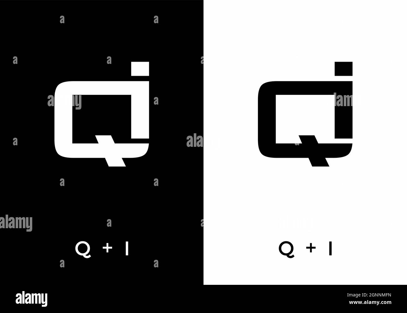 Black and white color of QI initial letter design Stock Vector Image ...