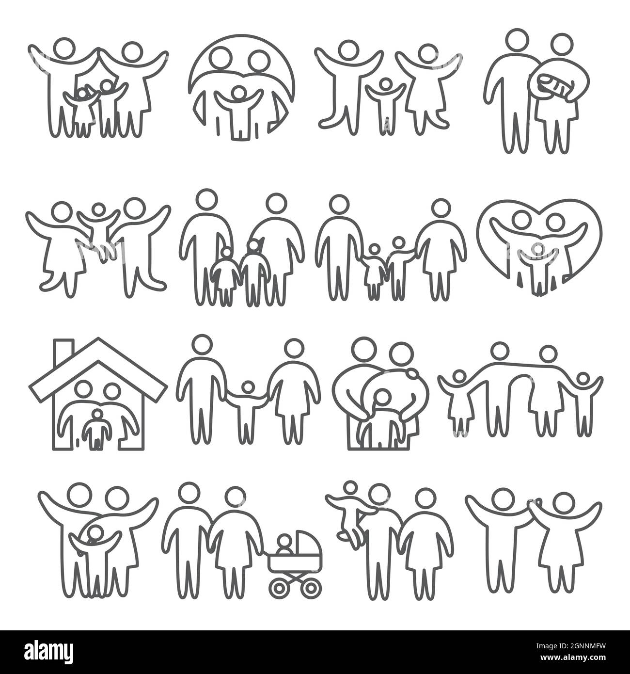 Father daughter line icon Stock Vector Images - Alamy