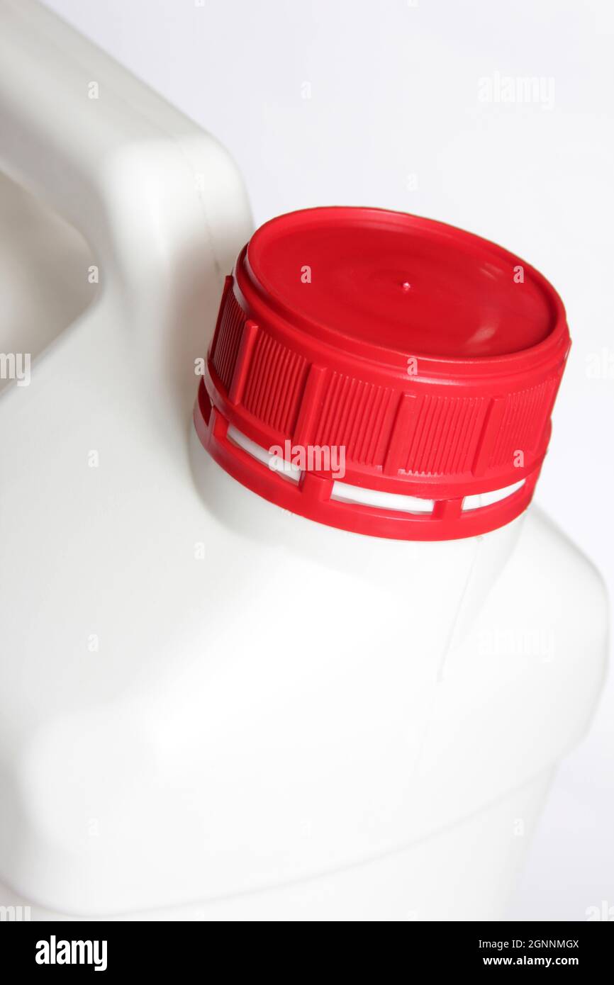 red cap and white plastic container Stock Photo - Alamy