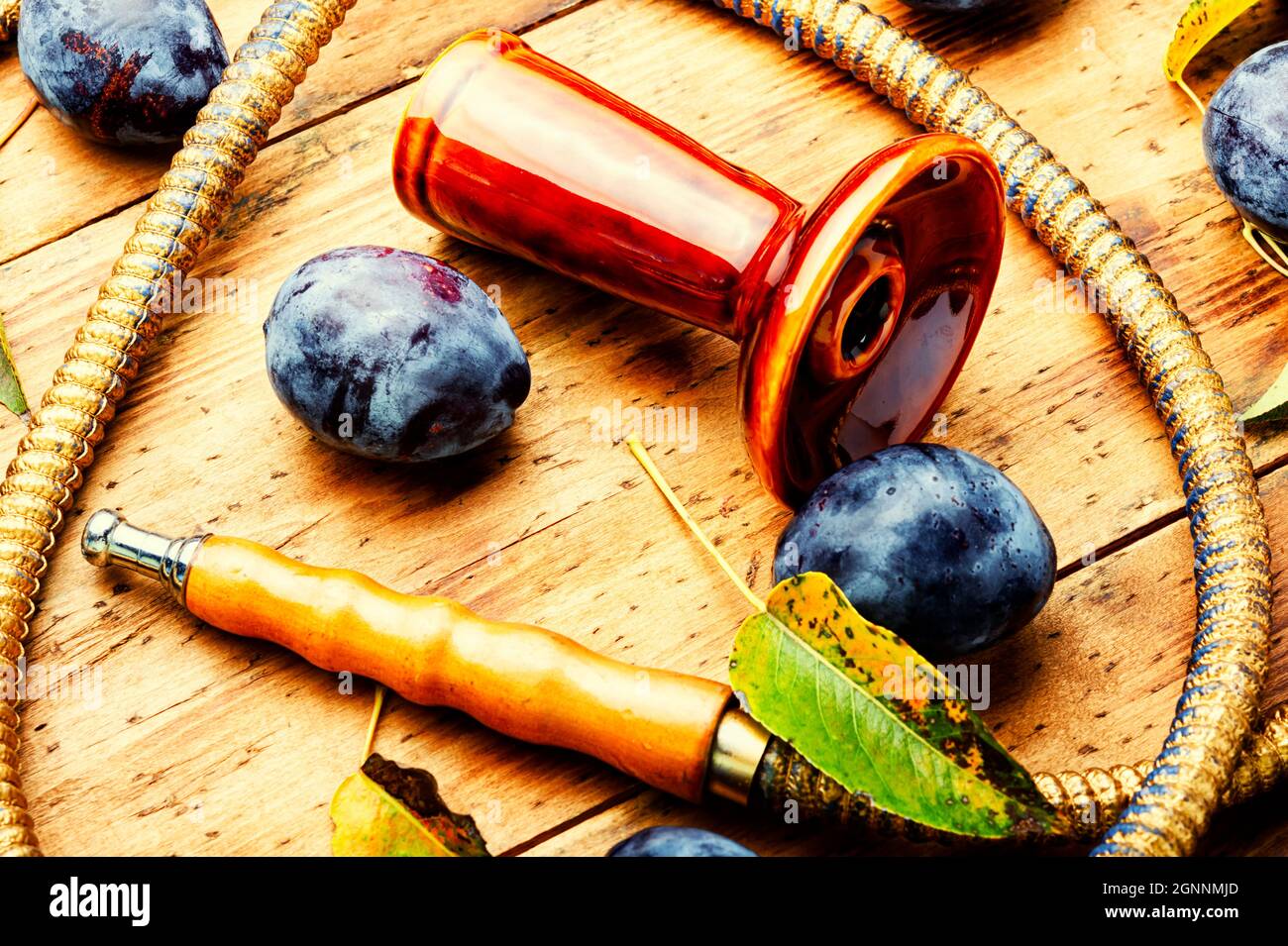Eastern smoking hookah with plum flavor tobacco.Fruit shisha Stock Photo - Alamy