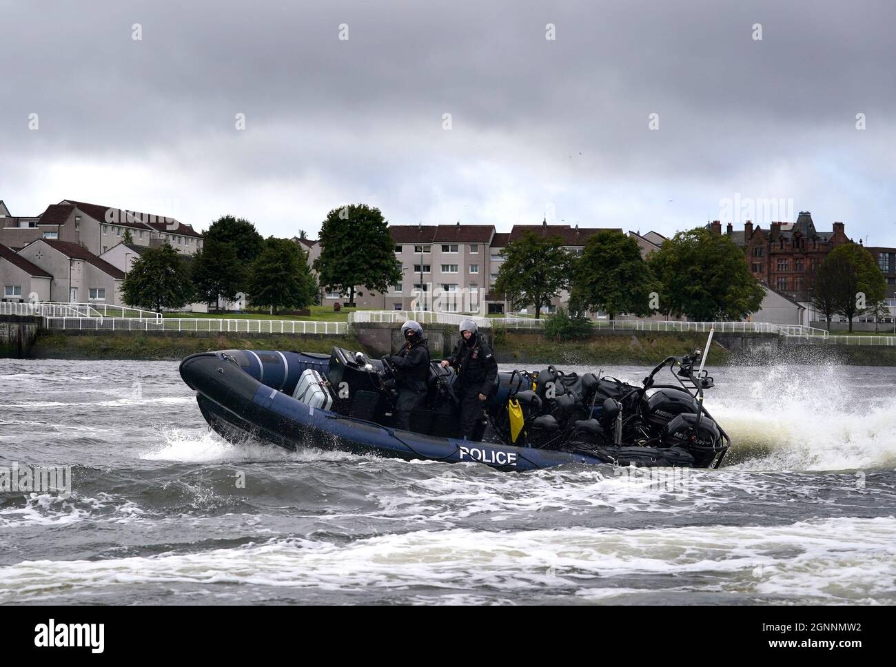 The Ministry of Defence Police Marine Unit demonstrate maneuvers on the ...