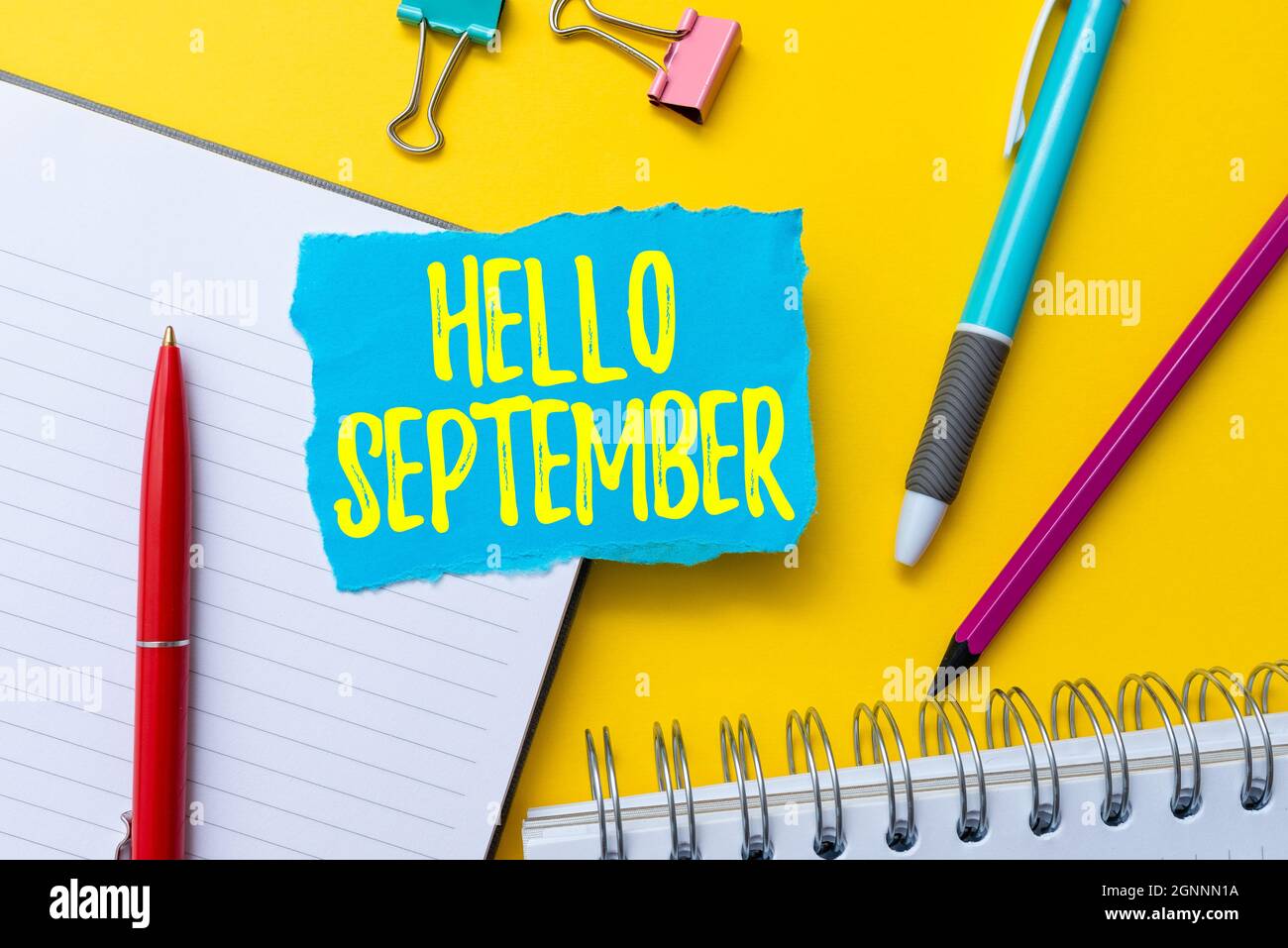 Text showing inspiration Hello September. Word Written on Eagerly ...