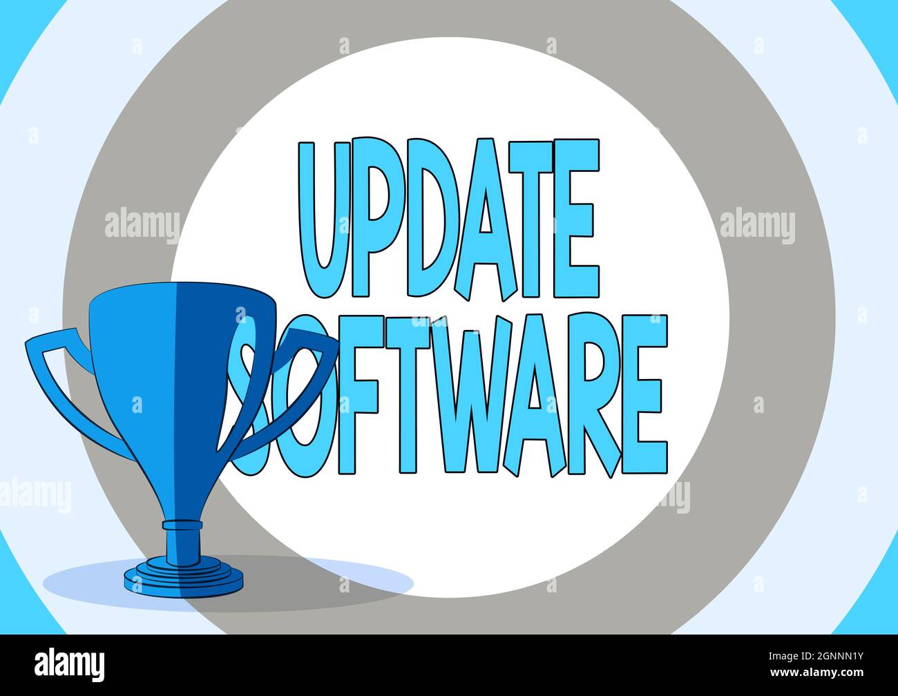 Conceptual display Update Software. Business overview replacing program with a newer version of ...
