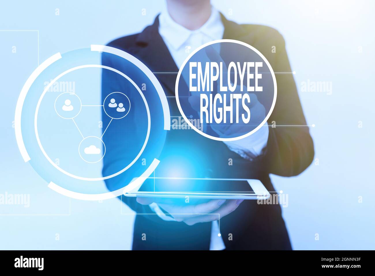 Text caption presenting Employee Rights. Internet Concept All employees ...