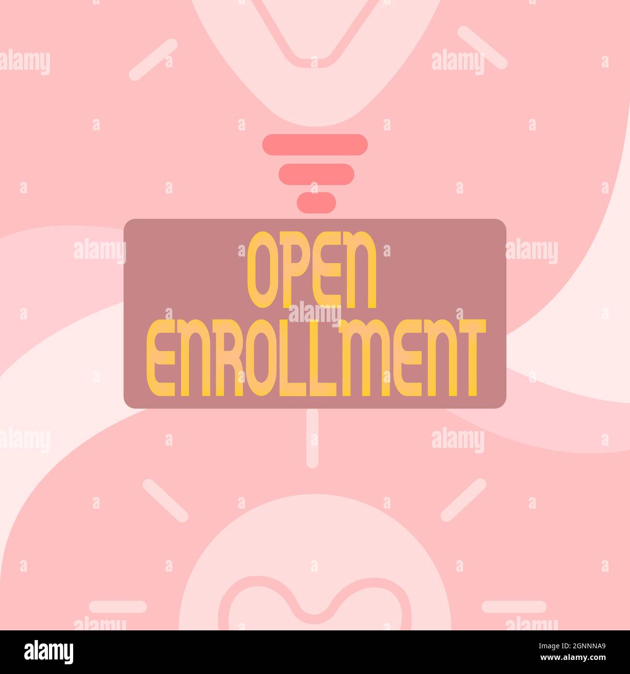 Hand writing sign Open Enrollment. Concept meaning The yearly period ...