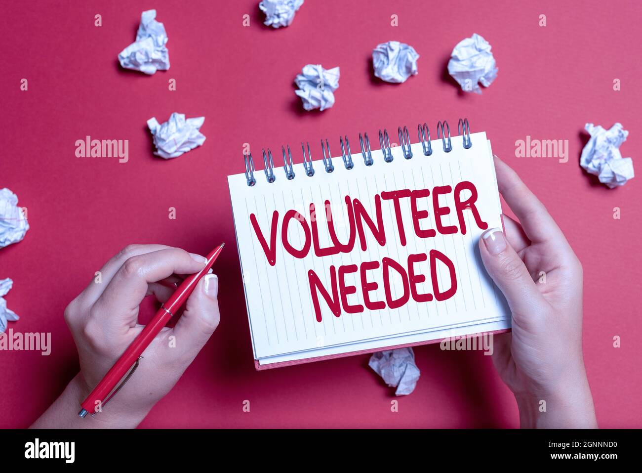 Text sign showing Volunteer Needed. Conceptual photo Looking for helper ...