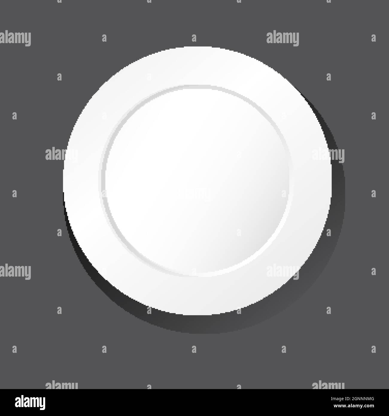 White plain plate on black background illustration Stock Vector Image ...