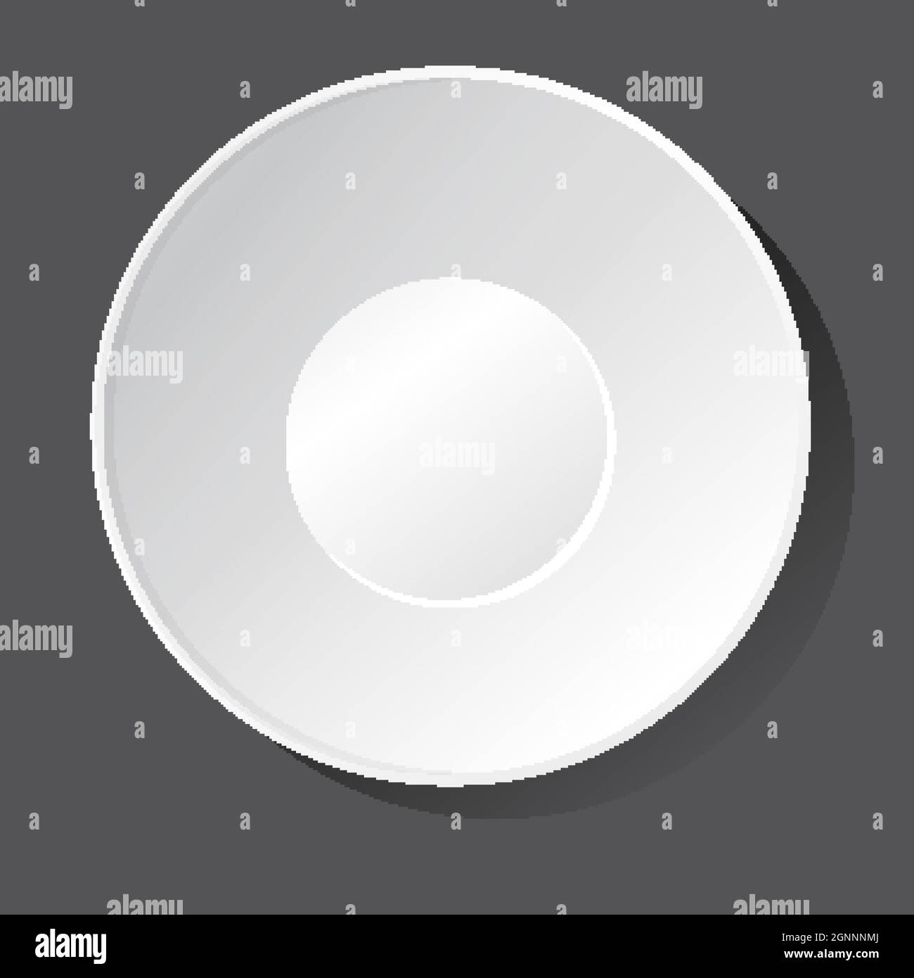 White plain plate on black background illustration Stock Vector Image ...