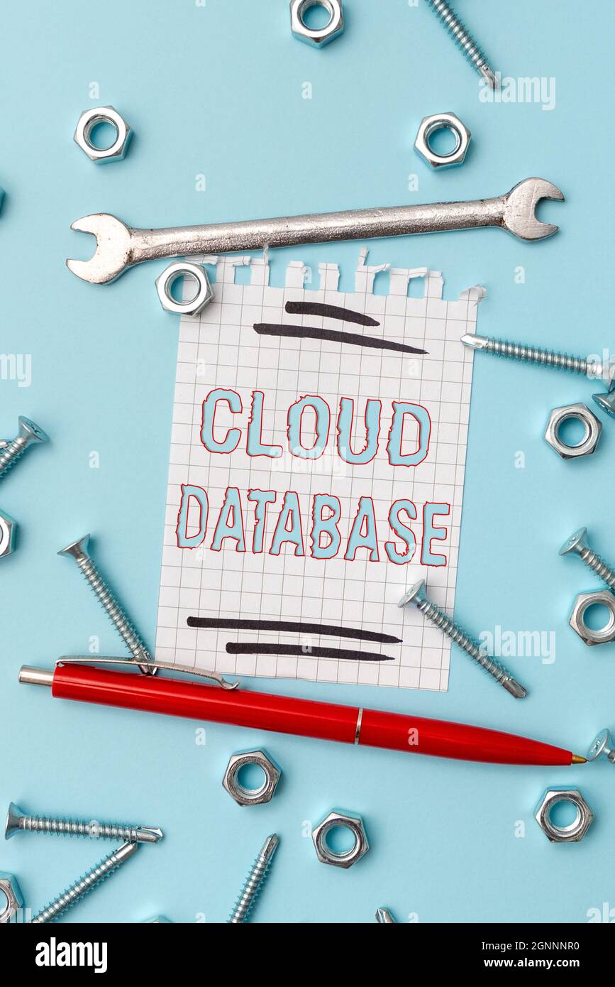 Text Sign Showing Cloud Database Business Showcase Optimized Or Built