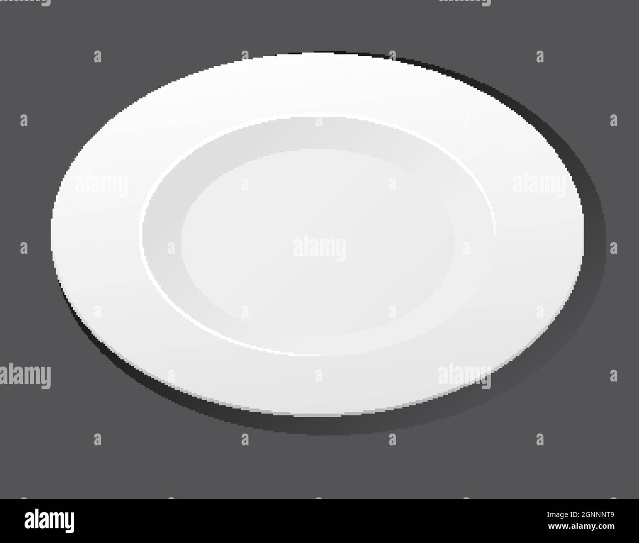 White plain plate on black background illustration Stock Vector Image ...