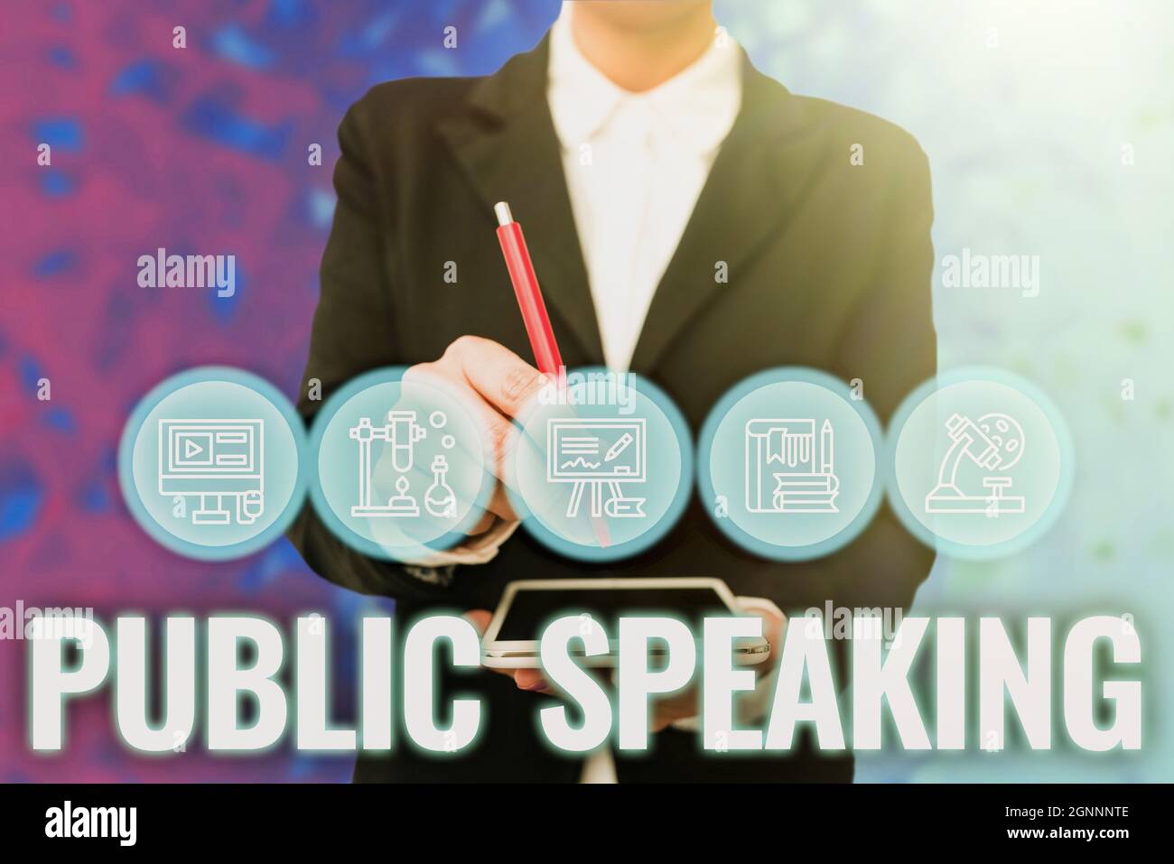Sign displaying Public Speaking. Business concept talking showing stage ...
