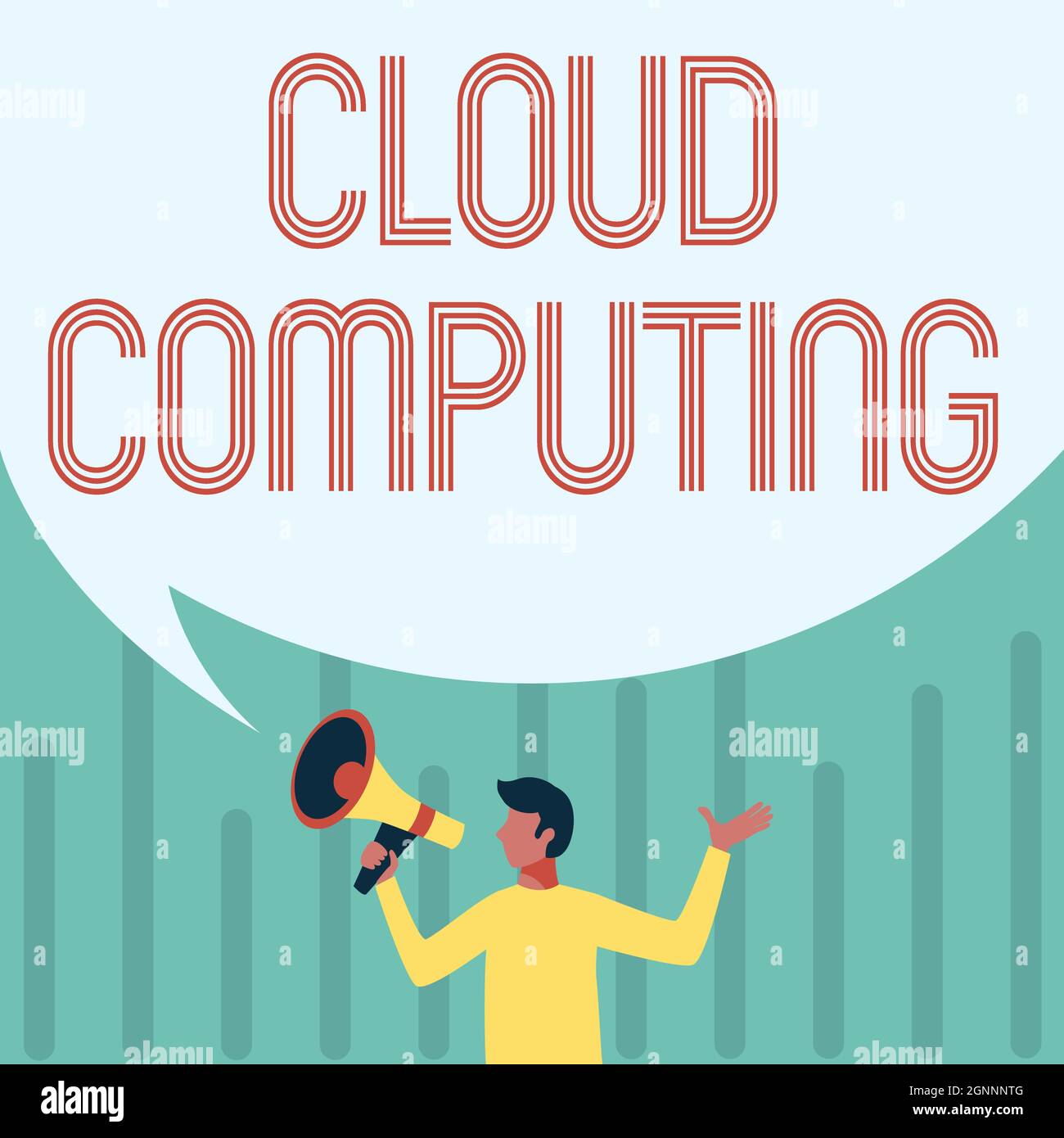 Hand Writing Sign Cloud Computing Internet Concept Use A Network Of Remote Servers Hosted On