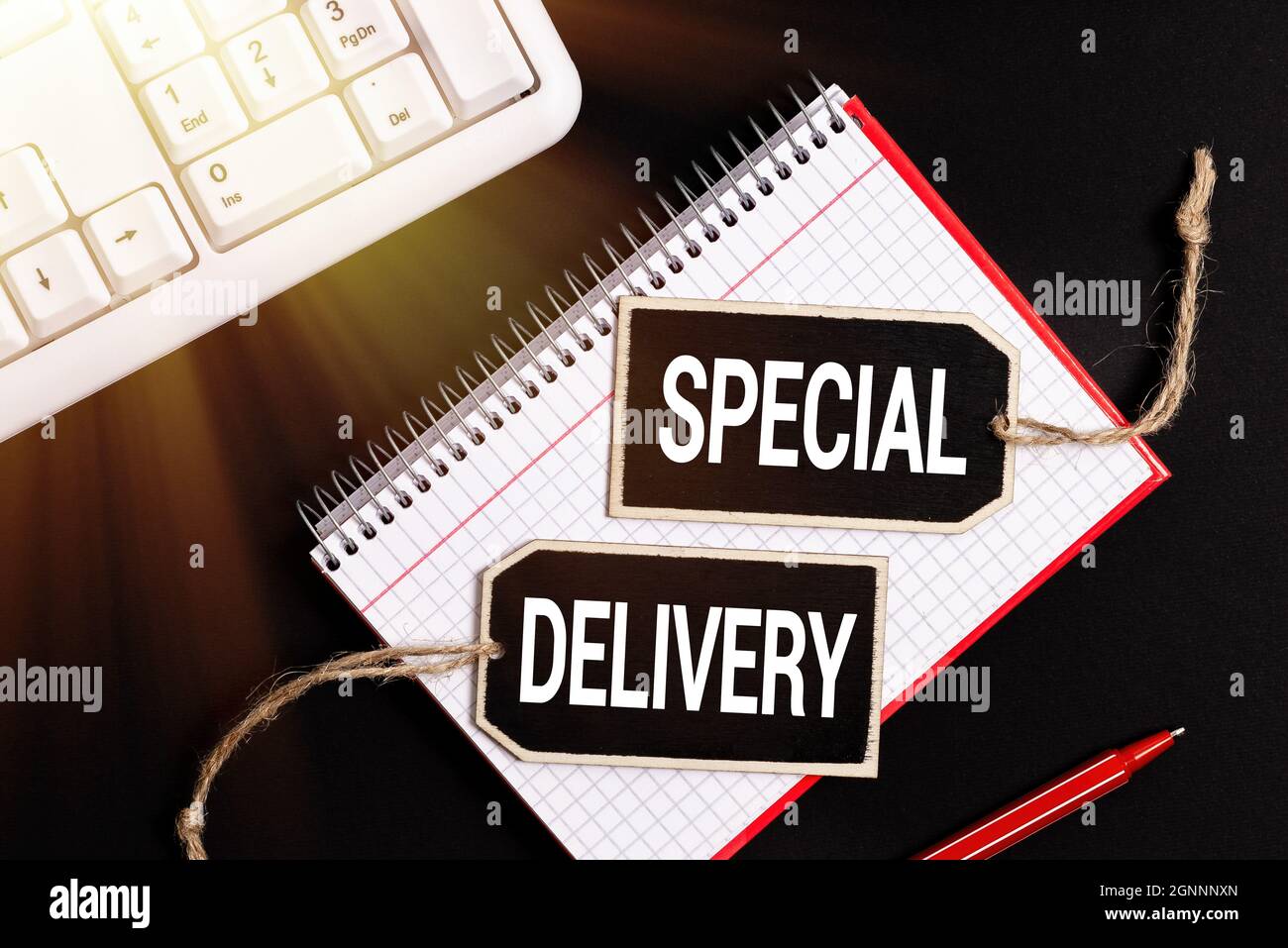 Writing displaying text Special Delivery. Word for delivery of a letter ...