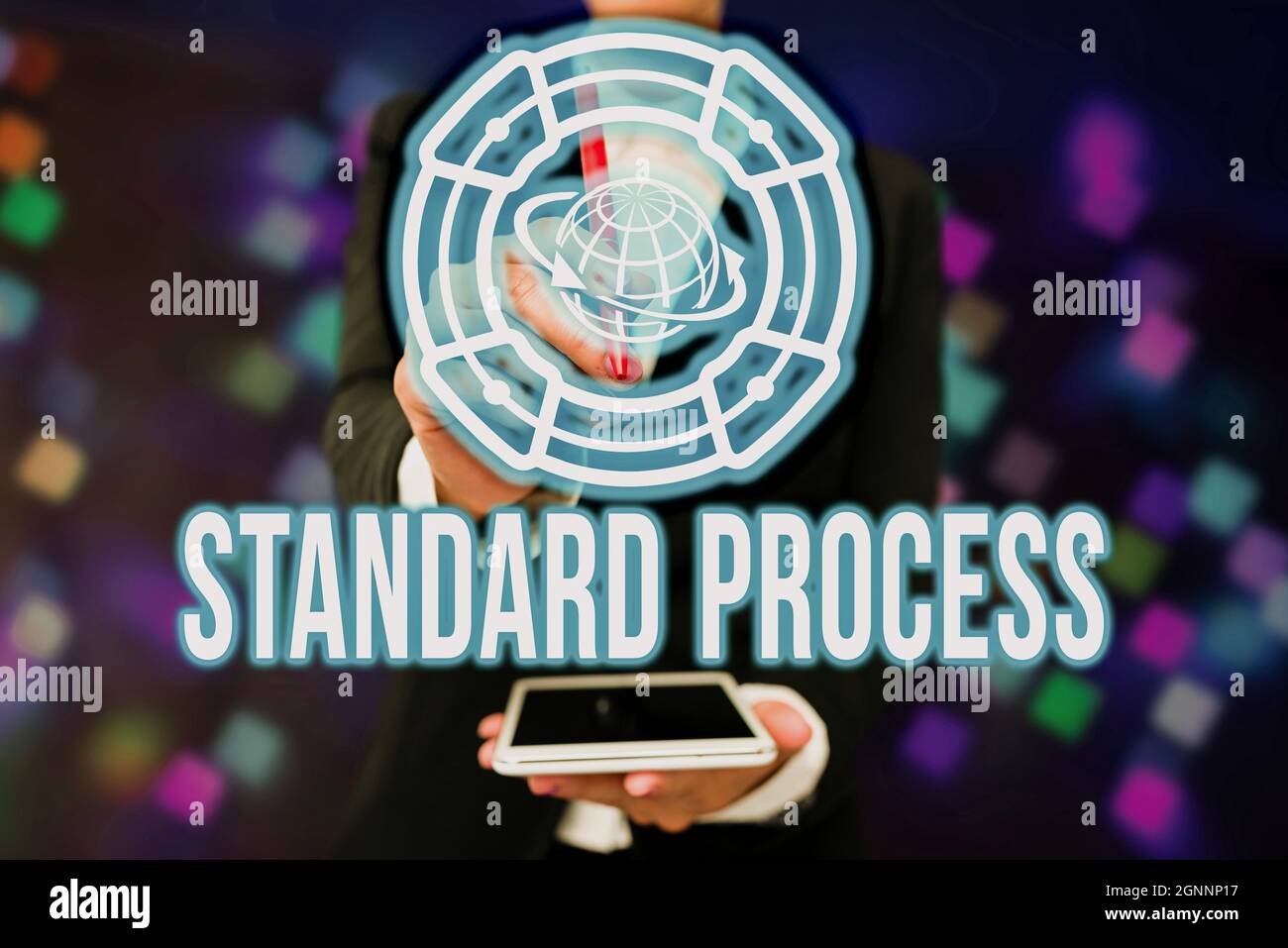 Sign displaying Standard Process. Word for rules made to be matched ...