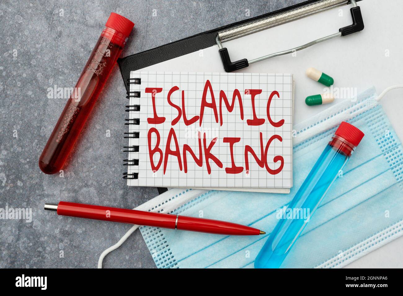 Conceptual display Islamic Banking. Concept meaning Banking system ...
