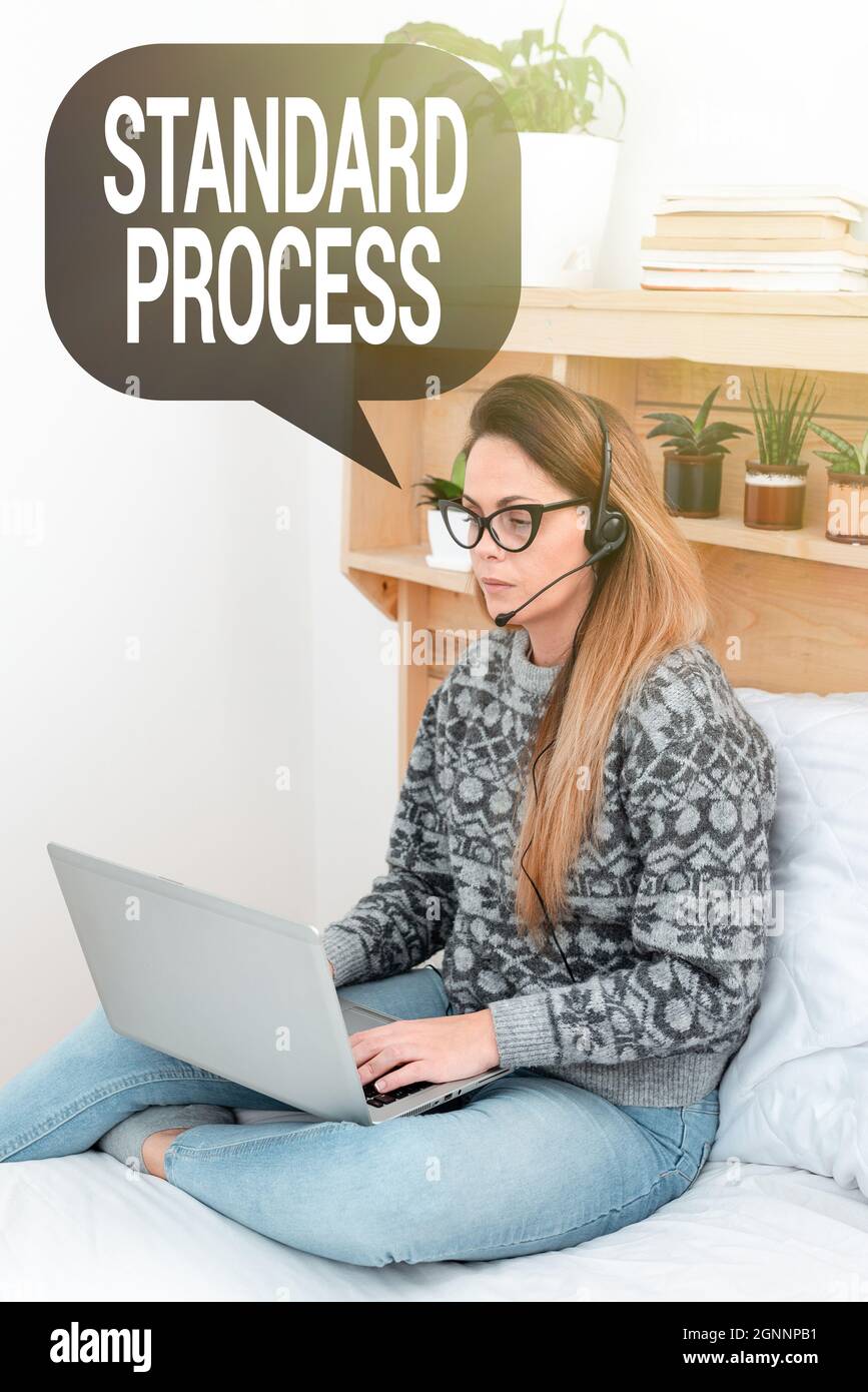 Text showing inspiration Standard Process. Business approach rules made ...