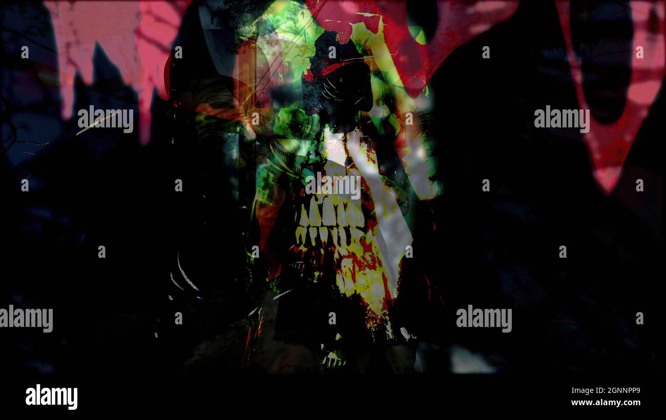 3d illustration - Disturbing Horror Background Stock Photo - Alamy
