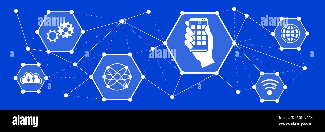 Concept of apps with connected icons Stock Photo - Alamy