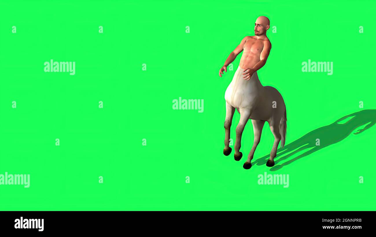 3d illustration - Male Centaur Half Horse Half Man on green screen ...