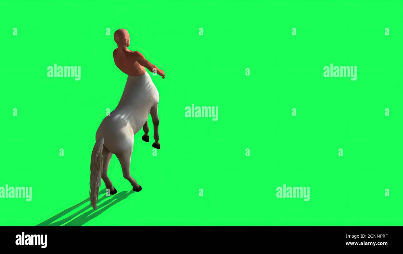 3d illustration - Male Centaur Half Horse Half Man on green screen ...